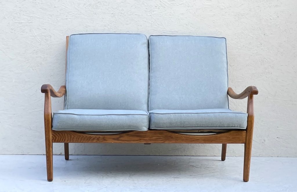 Mid Century, Wooden Framed, 2 Seater, Duck Egg Sofa By Cintique - Hall ...